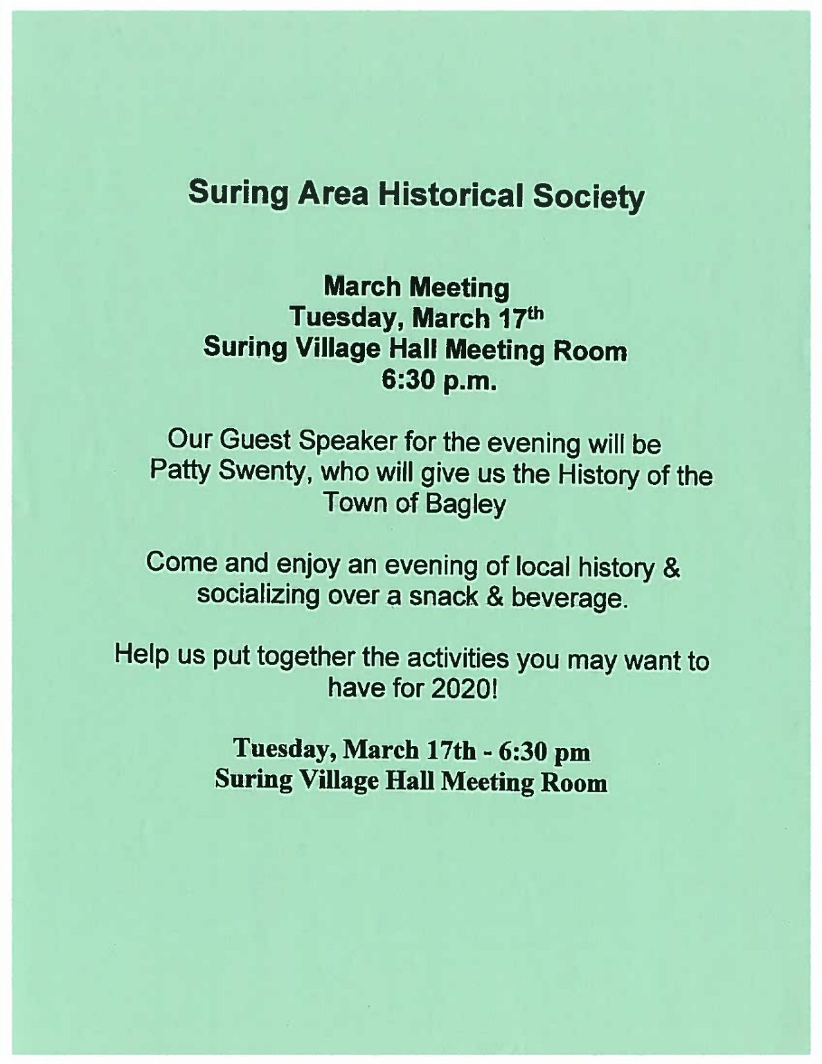 Community Events | Village of Suring, Oconto County, Wisconsin